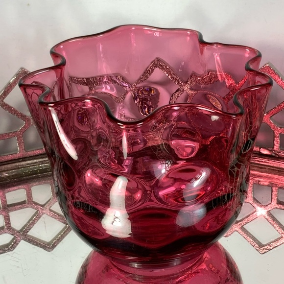 Fenton | Accents | Fenton Optic Coin Dot Cranberry Vintage Glass | Poshmark